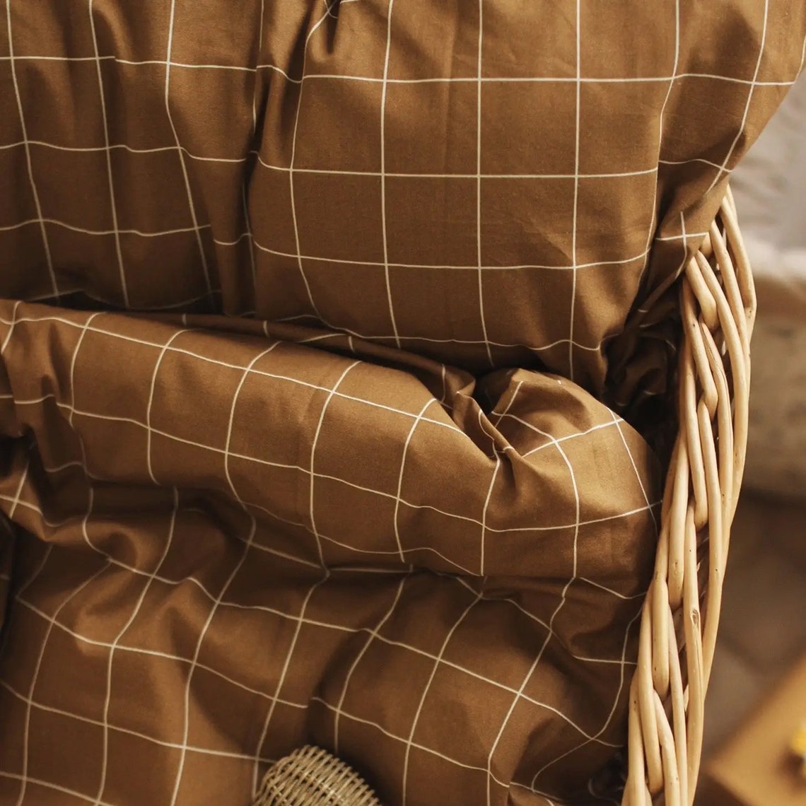 James Children's Bedding Set Brown Checked Organic - Etsy