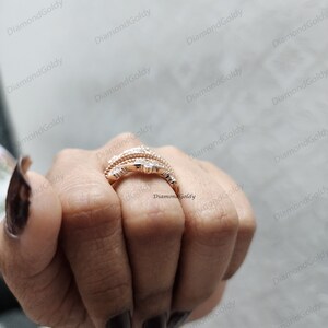 Vintage-style Contour Solitaire Enhancer Diamond Ring Moissanite ...