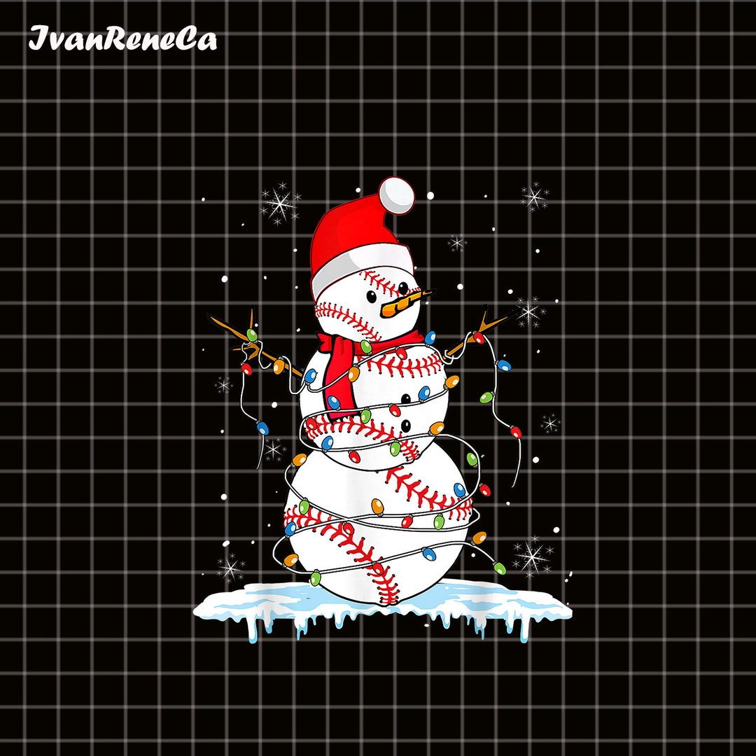 Baseball Christmas Snowman Png Merry Christmas Baseball Png - Etsy