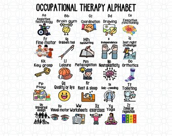 Occupational Therapy Alphabet PNG, ABC of Occupational Therapist Png ...