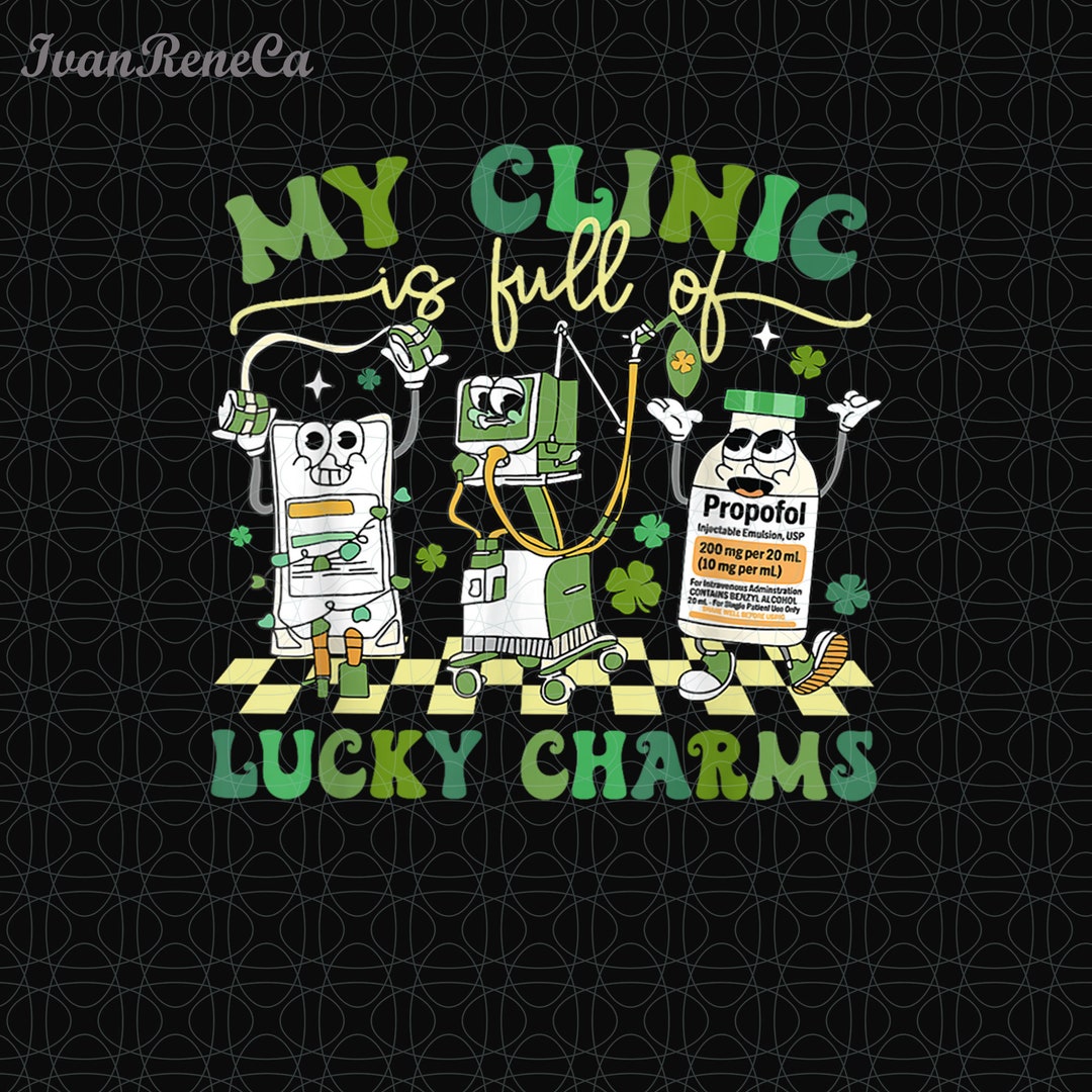 Retro Groovy Nurse St. Patrick's Day Png, My Clinic is Full of Lucky ...