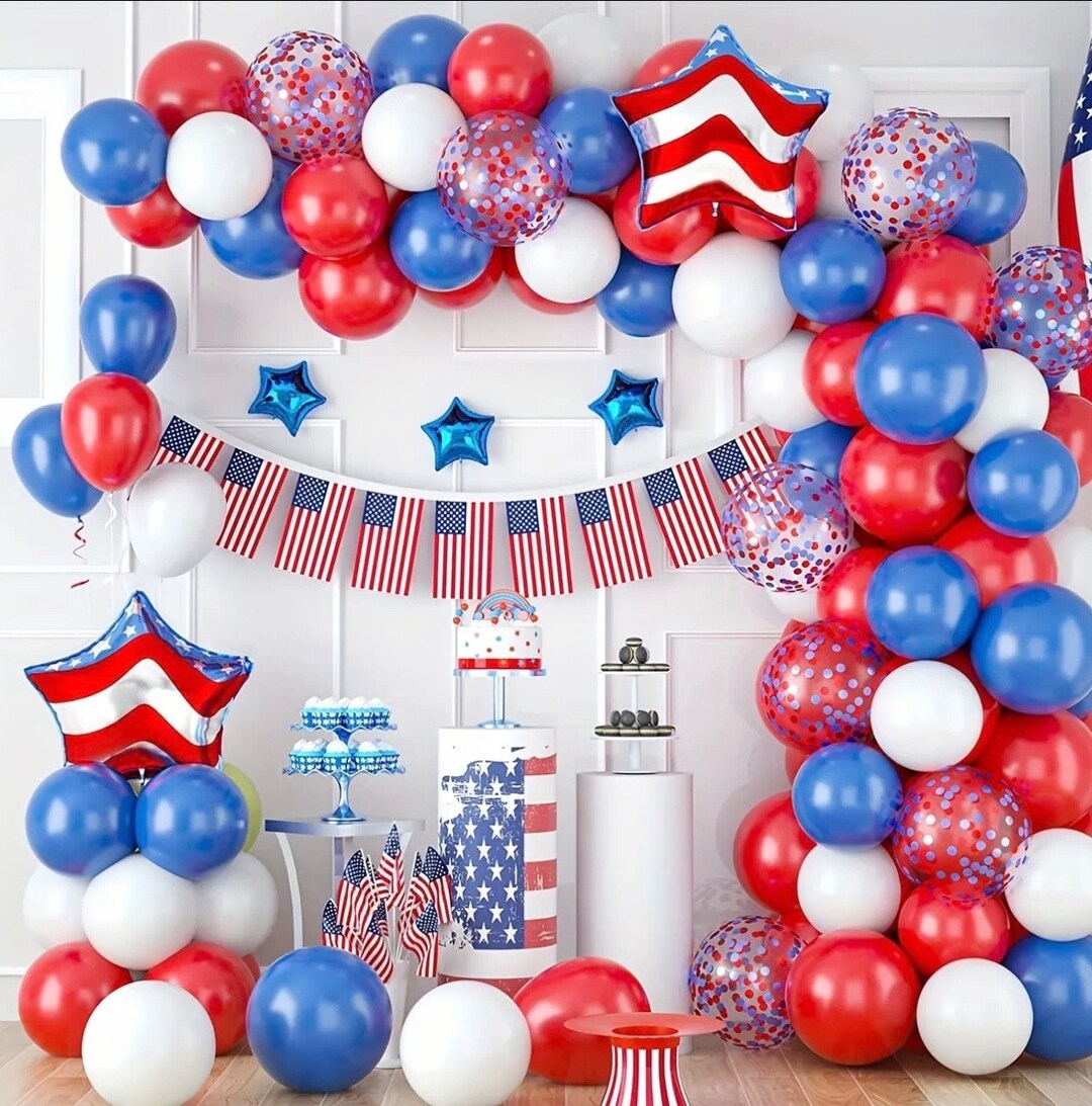 Red, White and Blue Balloon Arch Kit Patriotic - Etsy