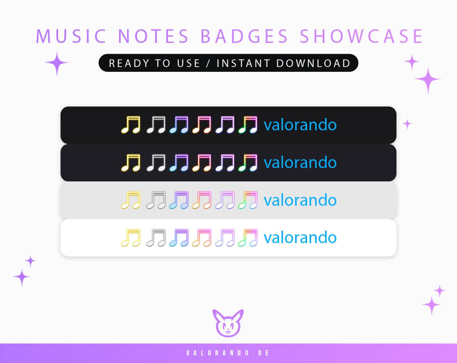 MUSIC NOTES BADGES (24) Music Emotes | Cheer/sub Badges Twitch Music ...