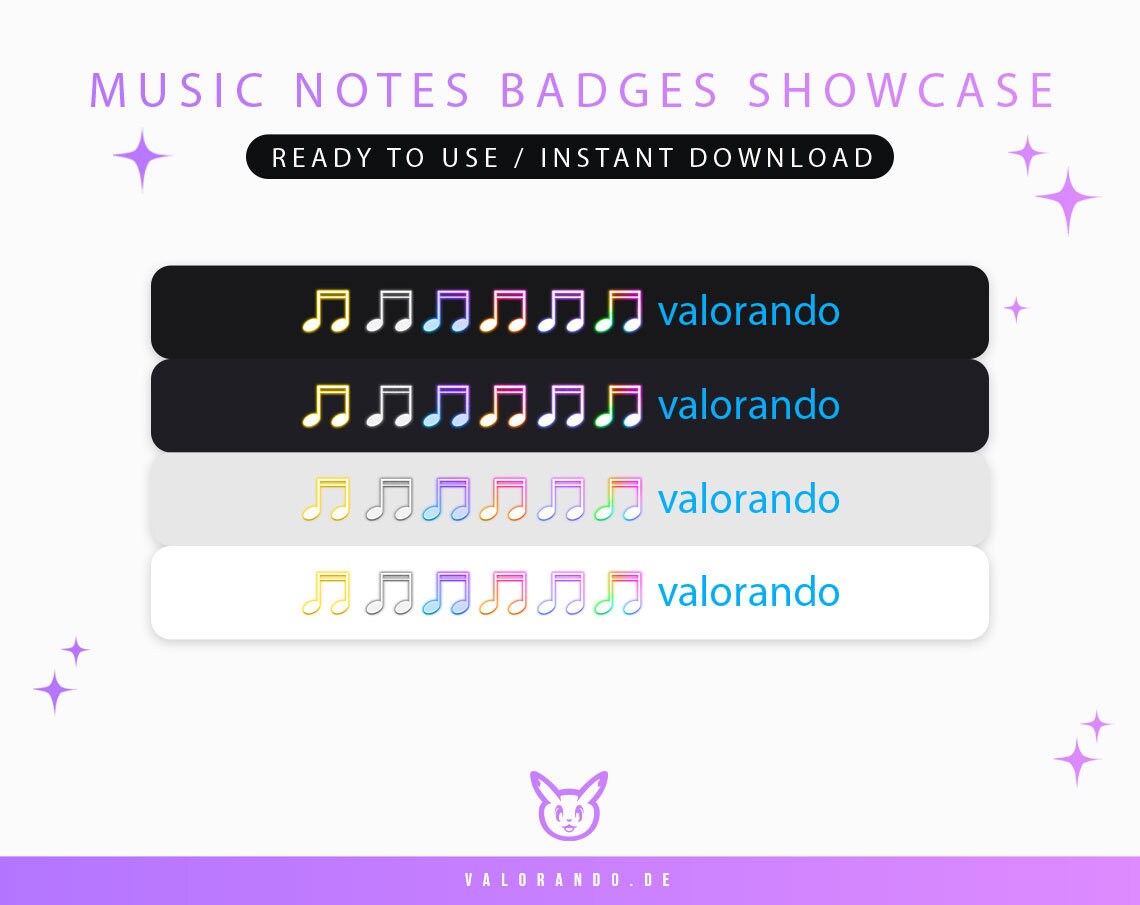 MUSIC NOTES BADGES (24) Music Emotes | Cheer/sub Badges Twitch Music ...