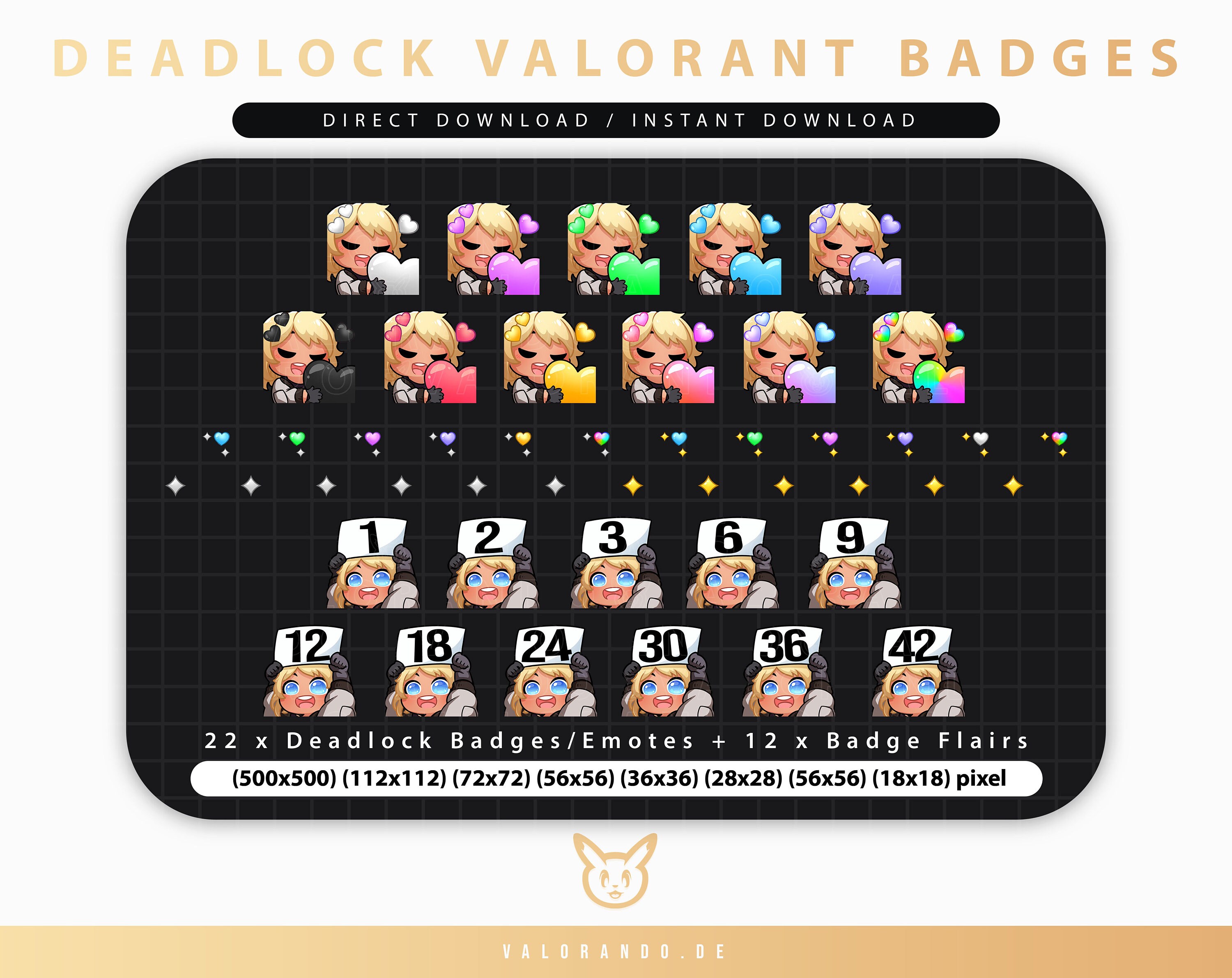 TWITCH BADGES DEADLOCK (22) | Twitch | Discord | Youtube | Emote Badges ...