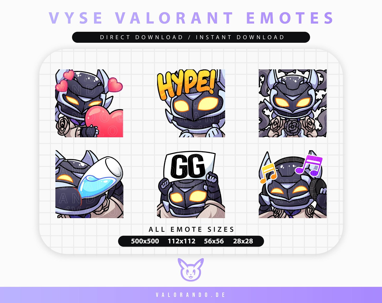 VALORANT VYSE EMOTES (6) | Twitch | Discord | Youtube | Streaming ...