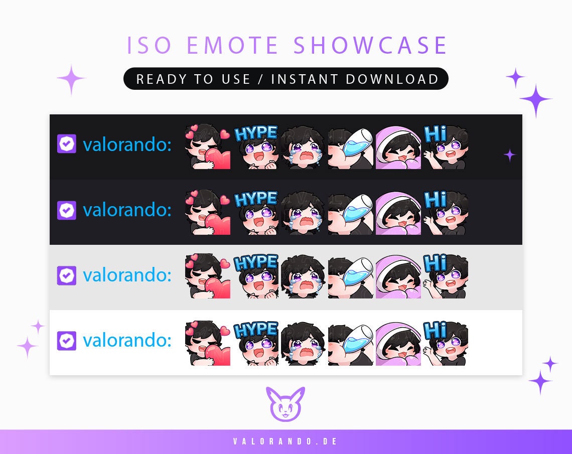 VALORANT ISO EMOTES (6) | Twitch | Discord | Youtube | Streaming | Cute ...