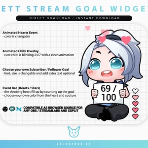 Stream Goal Widget Jett Valorant Widget Overlay for OBS & Streamlabs ...
