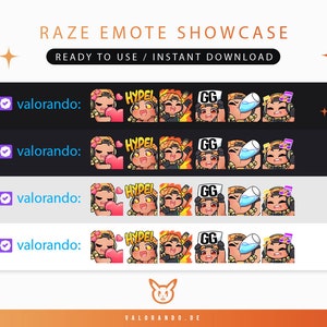 VALORANT RAZE EMOTES (6) | Twitch | Discord | Youtube | Streaming ...