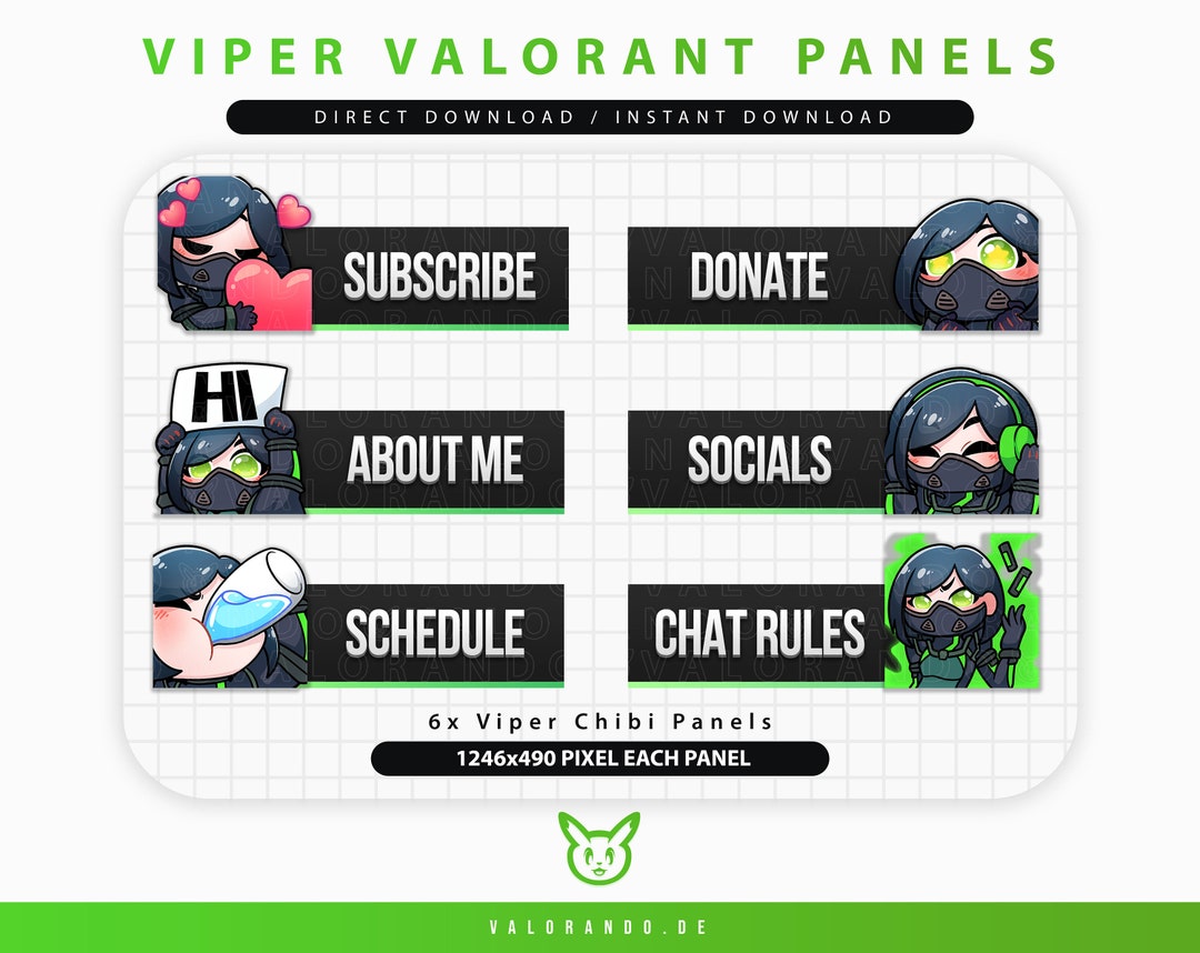 VIPER TWITCH PANELS (6) | Twitch | Discord | Youtube | Streaming | Cute ...