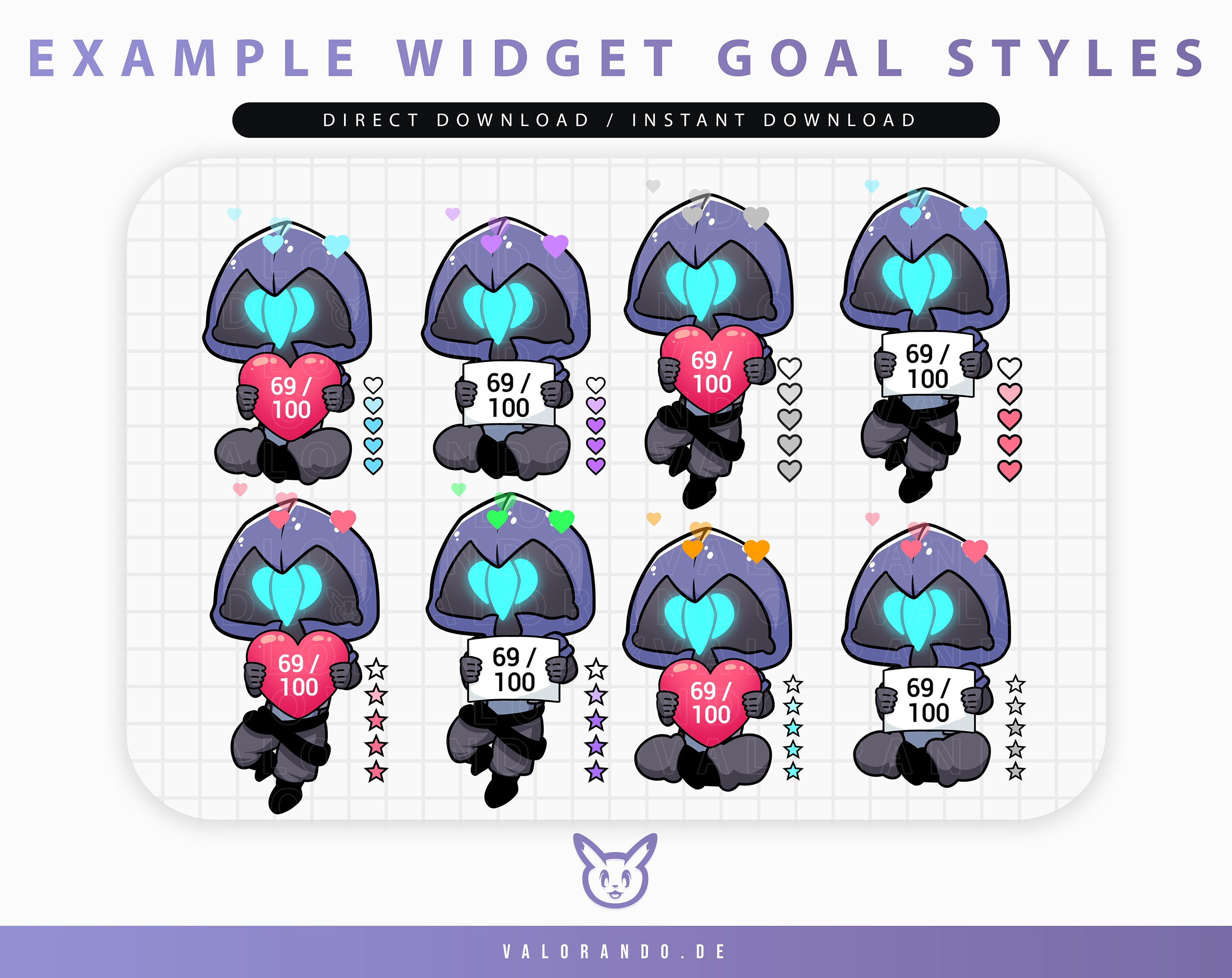 Stream Goal Widget Omen Valorant Widget Overlay for OBS & Streamlabs ...