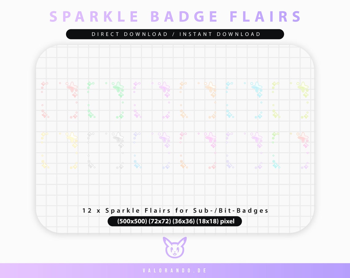 SPARKLE TWITCH BADGE Sub Flair (12) Twitch Flairs for Badges | Flair ...