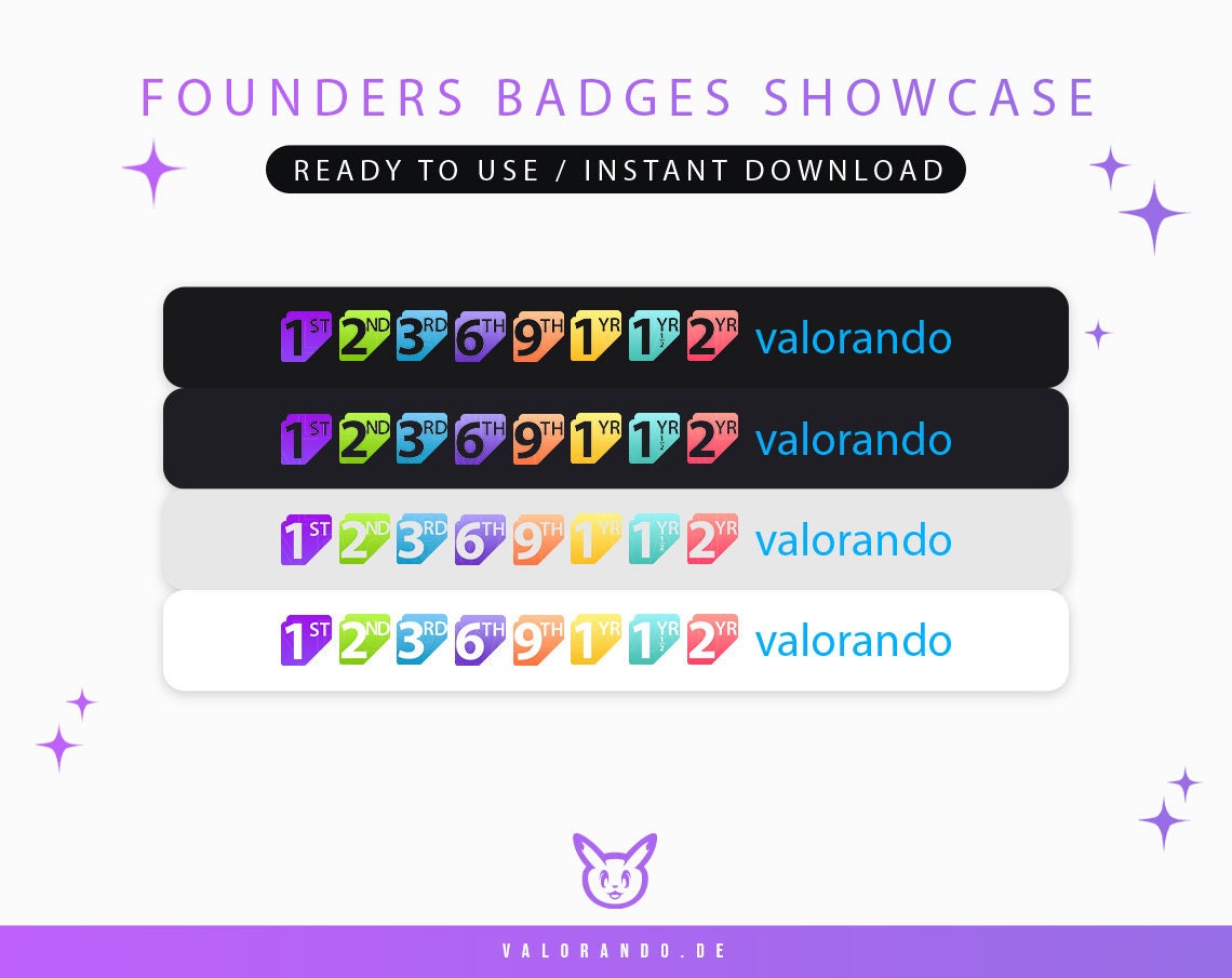 Founders Sub Badges Twitch (16) + Transparent Version | Cheer/sub ...