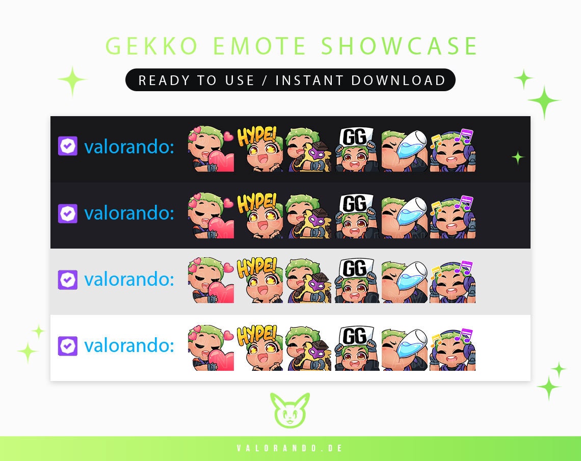 VALORANT GEKKO EMOTES (6) | Twitch | Discord | Youtube | Streaming ...