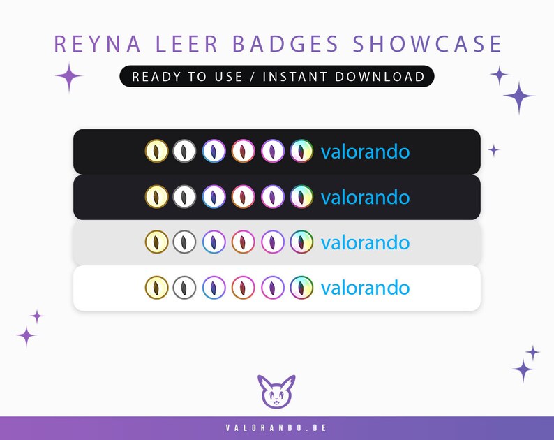 REYNA BADGES LEER (24) Twitch Sub Badges | Discord | Youtube | Valo ...