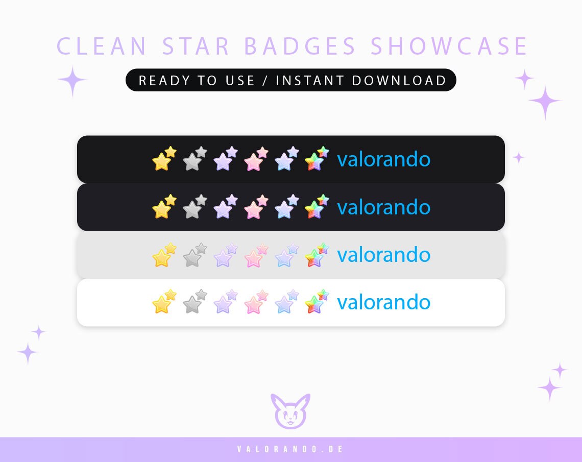 TWITCH STAR BADGES 24 Star Badges Emotes Cheer/sub Badges - Etsy