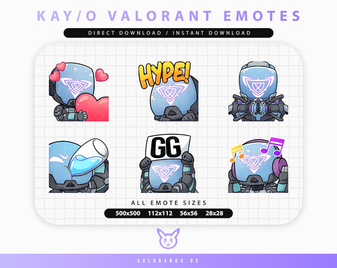 VALORANT KAY/O EMOTES (6) | Twitch | Discord | Youtube | Streaming ...