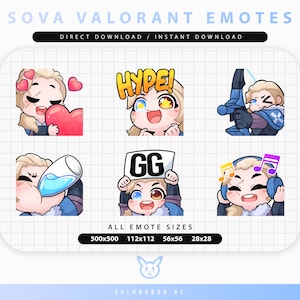 VALORANT RAZE EMOTES 6 Twitch Discord Youtube Streaming Cute Chibi Raze ...