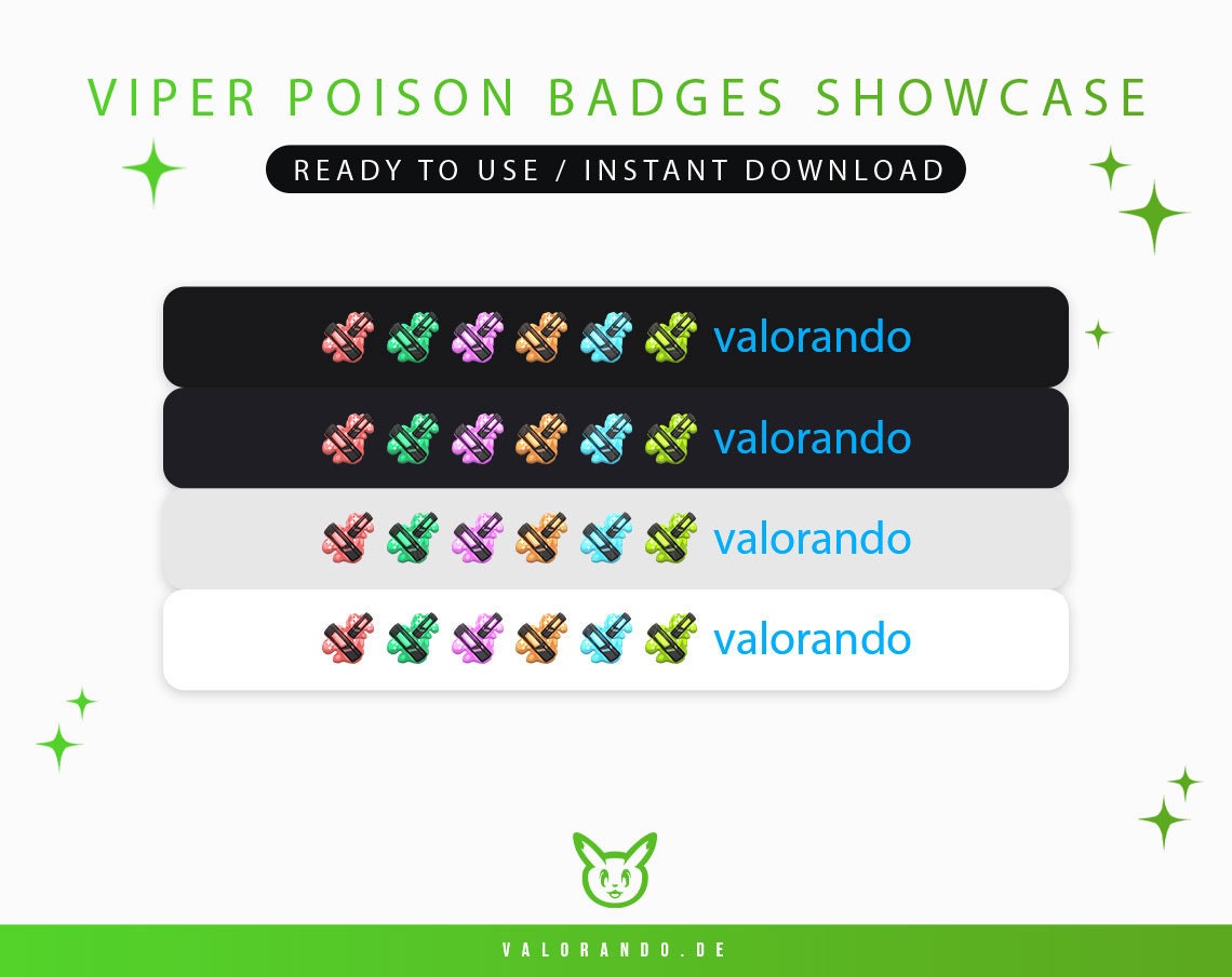 VIPER BADGES POISON (24) Twitch Sub Badges | Discord | Youtube | Valo ...