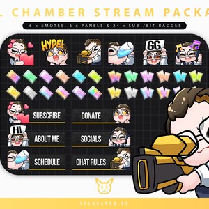 XXL STREAM PACKAGE Chamber Valorant Emotes, Panels and Sub-/bit-badges ...