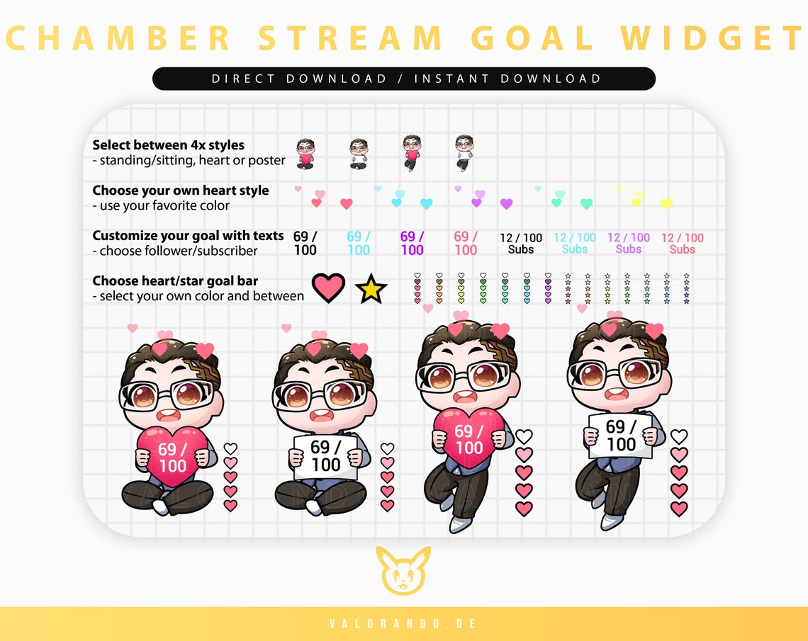 Stream Goal Widget Chamber Valorant Widget Overlay OBS & Streamlabs ...