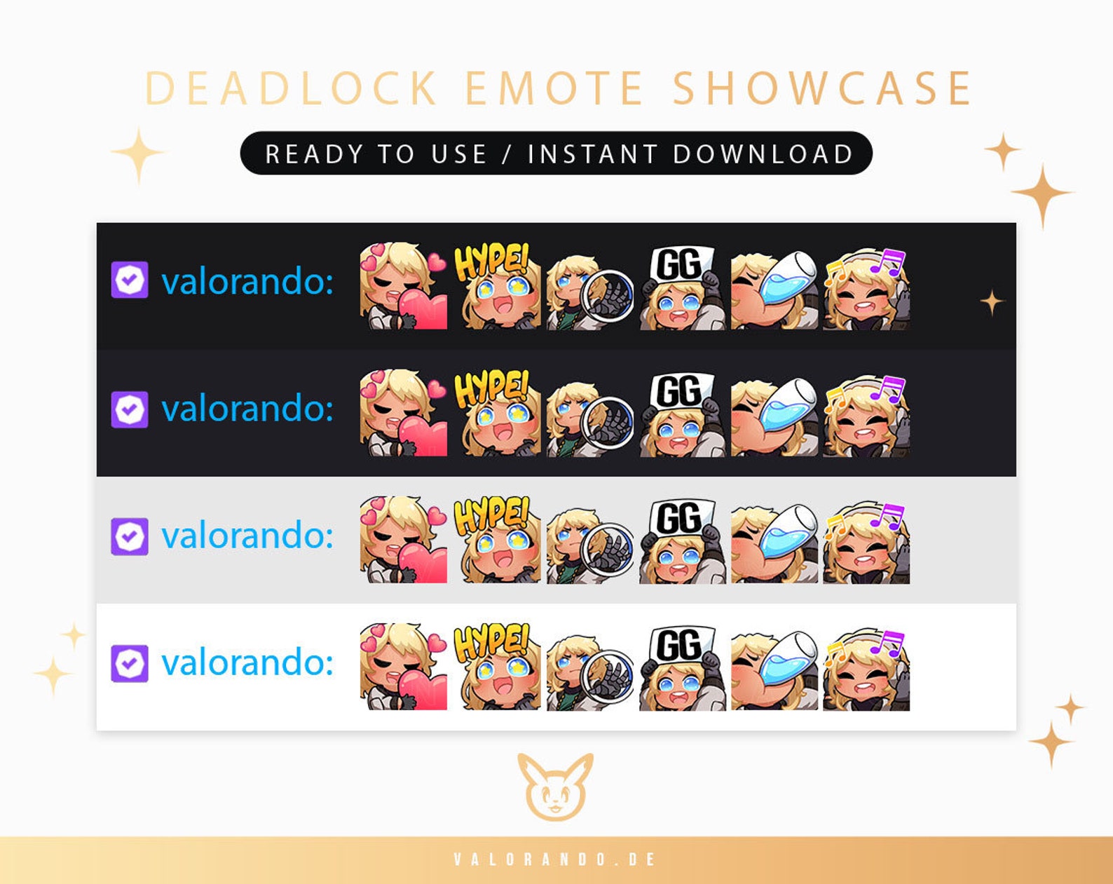 VALORANT DEADLOCK EMOTES (6) | Twitch | Discord | Youtube | Streaming ...