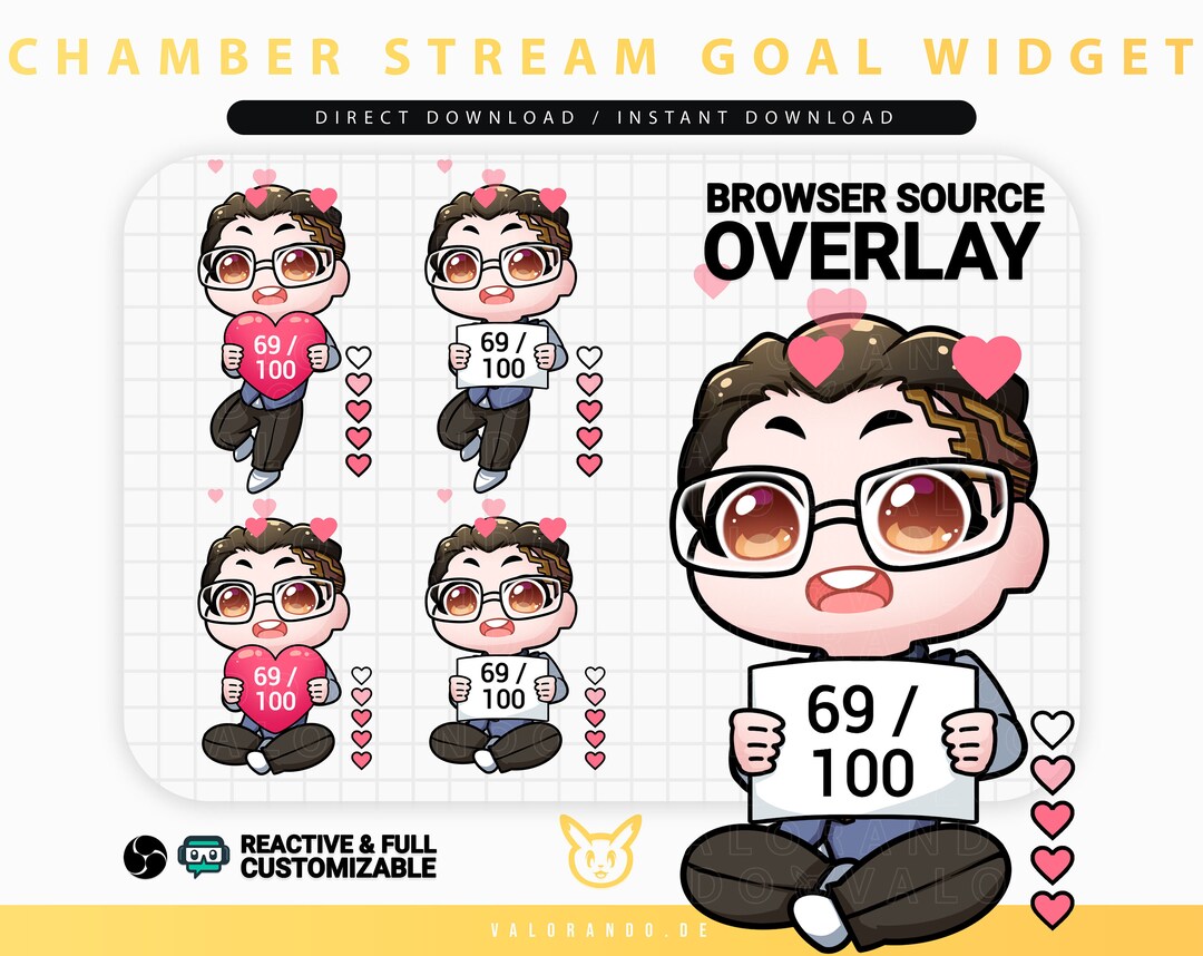 Stream Goal Widget Chamber Valorant Widget Overlay OBS & Streamlabs ...