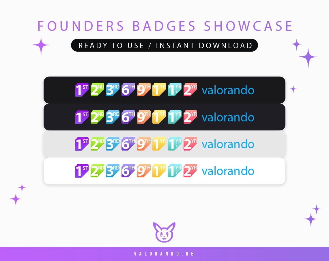 Founders Sub Badges Twitch (16) + Transparent Version | Cheer/sub ...