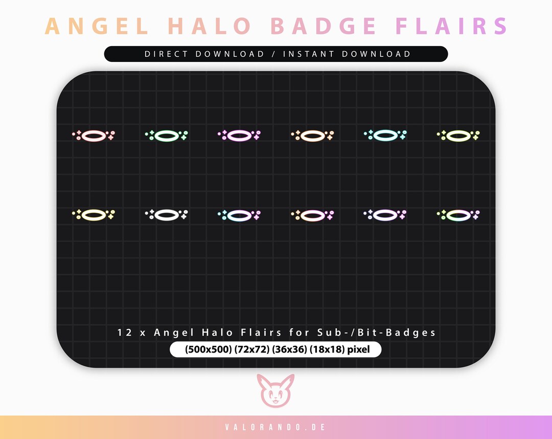 SUB BADGE FLAIR Angel Halo Badge Twitch (12) Twitch Flairs Badges ...
