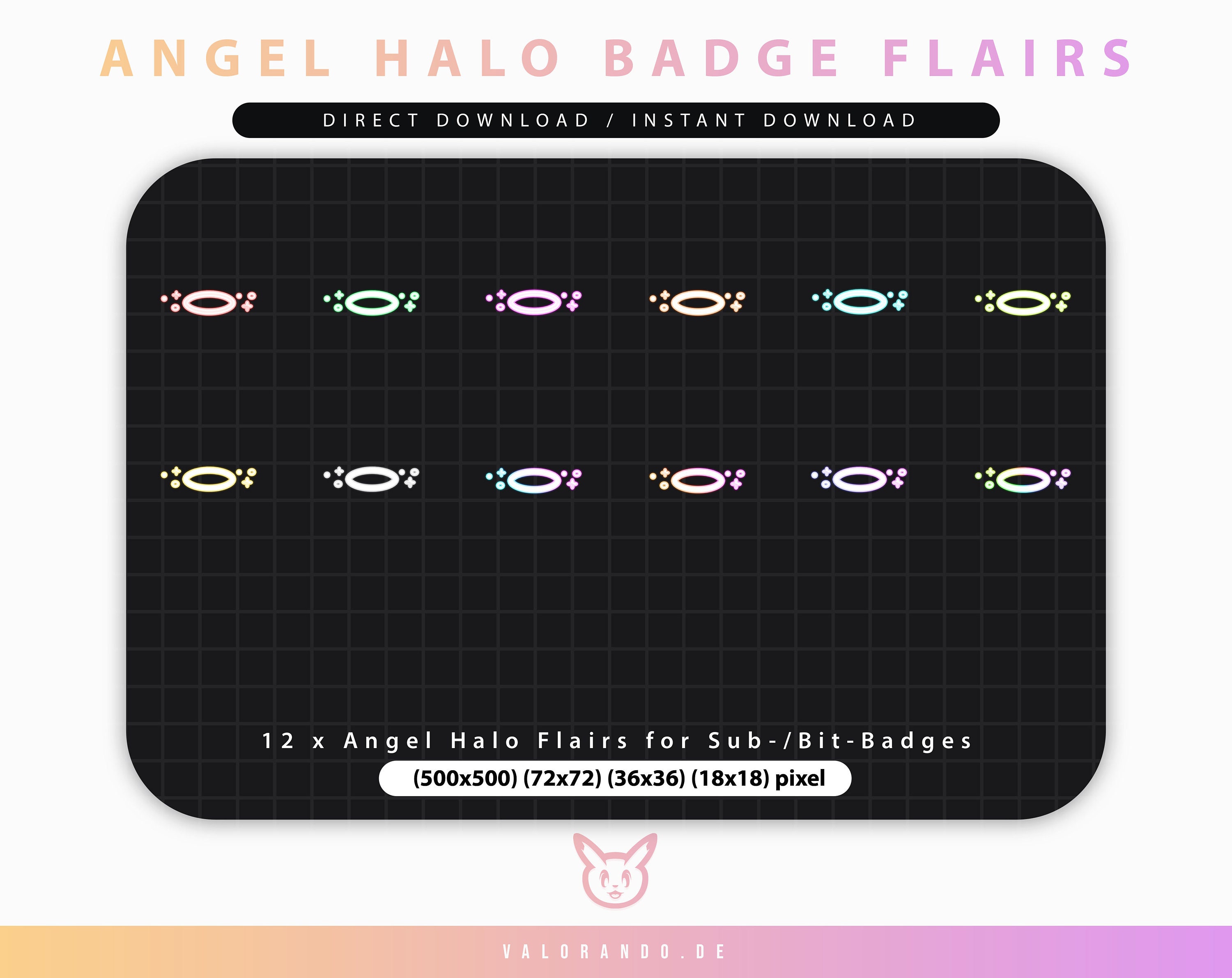 SUB BADGE FLAIR Angel Halo Badge Twitch (12) Twitch Flairs Badges ...