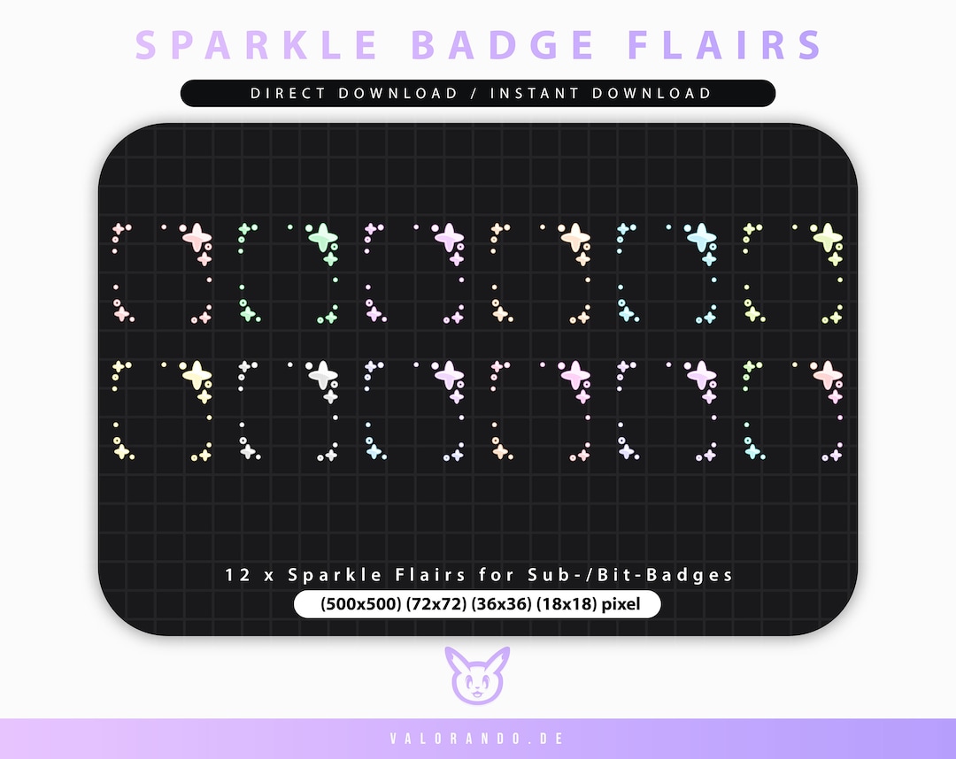 SPARKLE TWITCH BADGE Sub Flair (12) Twitch Flairs for Badges | Flair ...