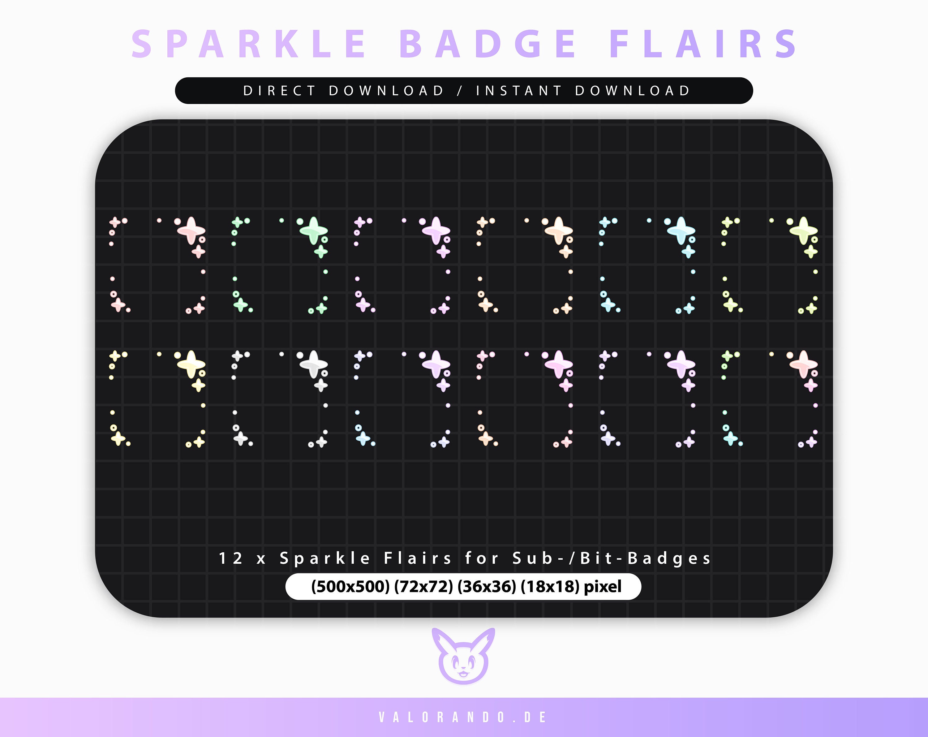 SPARKLE TWITCH BADGE Sub Flair 12 Twitch Flairs for Badges Flair Badges ...