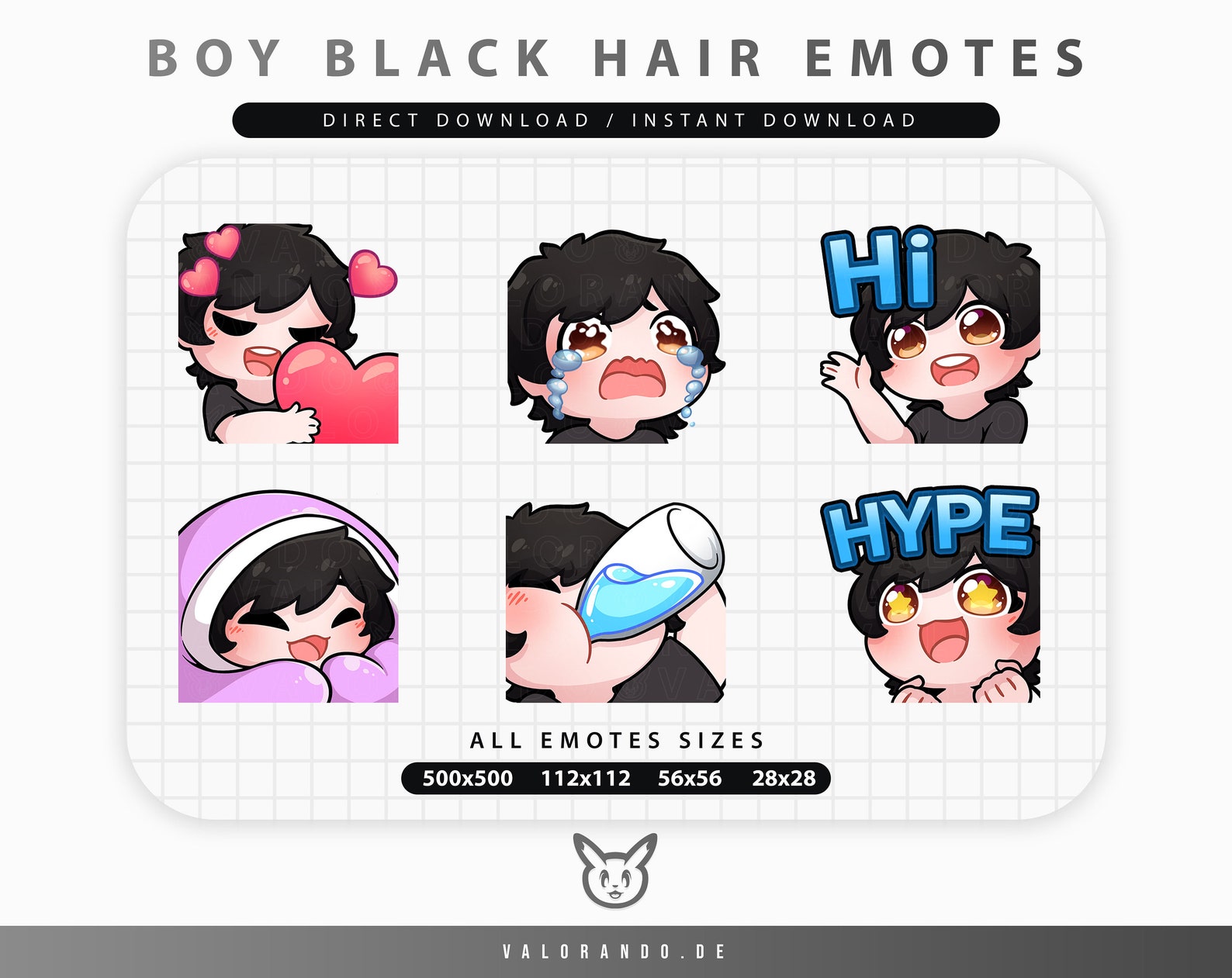 TWITCH EMOTES BOY (6) for Twitch Black Hair | Discord | Youtube ...