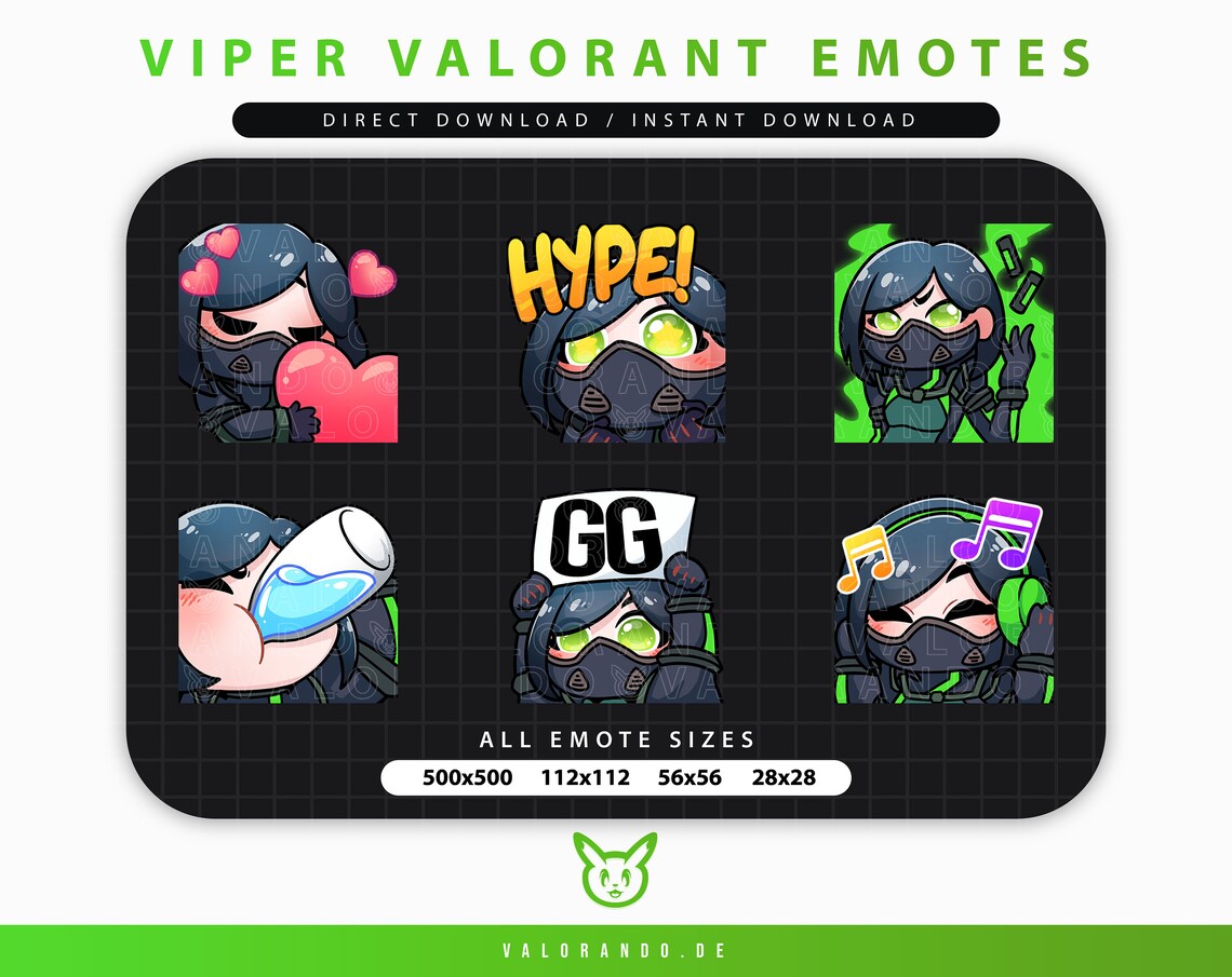 VALORANT VIPER EMOTES (6) | Twitch | Discord | Youtube | Streaming ...