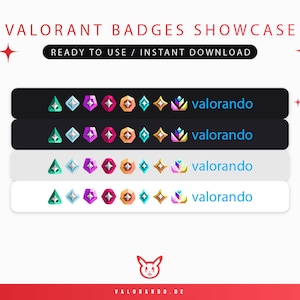 Valorant Badges Ranks (34) + Extra Ranked Badges | Bit/sub Badges ...