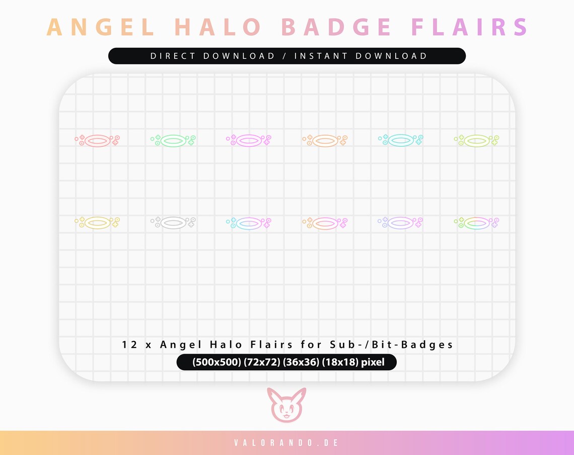 SUB BADGE FLAIR Angel Halo Badge Twitch (12) Twitch Flairs Badges ...