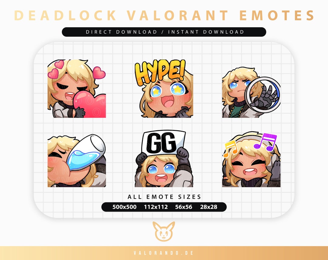 VALORANT DEADLOCK EMOTES (6) | Twitch | Discord | Youtube | Streaming ...