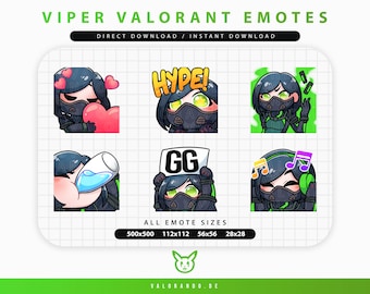 VALORANT RAZE EMOTES 6 Twitch Discord Youtube Streaming Cute Chibi Raze ...