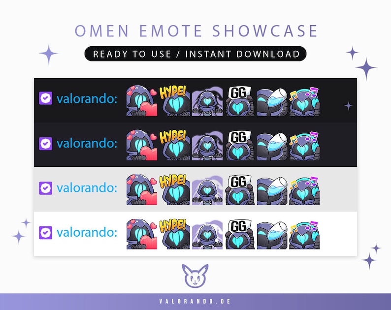 VALORANT OMEN EMOTES (6) | Twitch | Discord | Youtube | Streaming ...