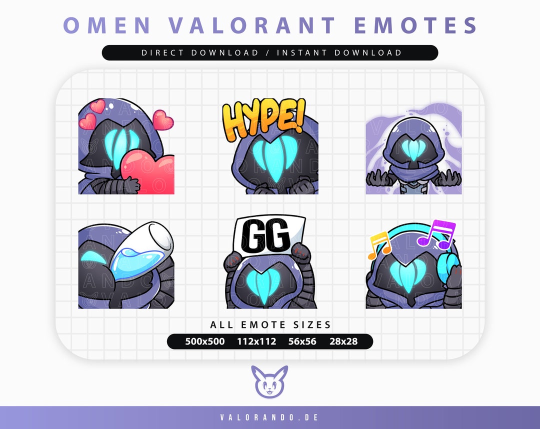 VALORANT OMEN EMOTES (6) | Twitch | Discord | Youtube | Streaming ...