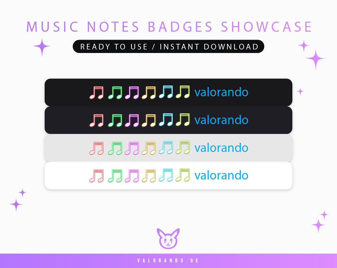 MUSIC NOTES BADGES (24) Music Emotes | Cheer/sub Badges Twitch Music ...