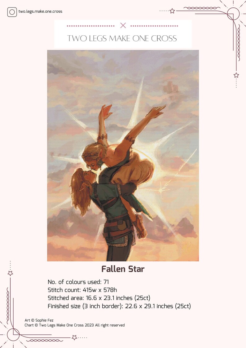Fallen Star Licenced Cross Stitch Pattern | Pattern Keeper Compatible ...