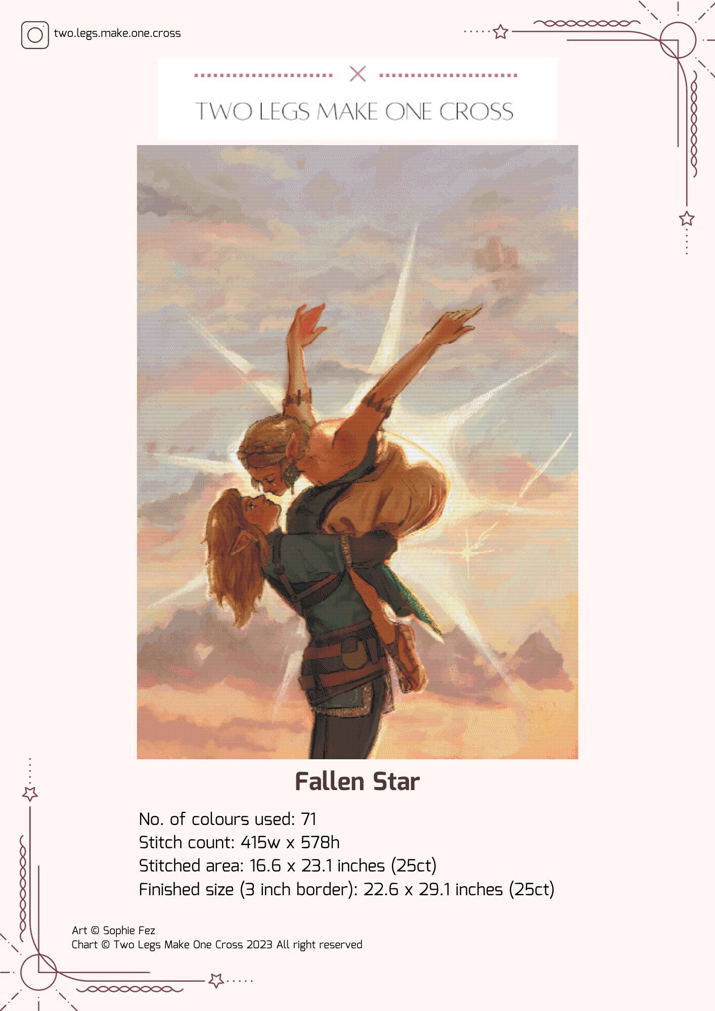 Fallen Star Licenced Cross Stitch Pattern Pattern Keeper Compatible - Etsy