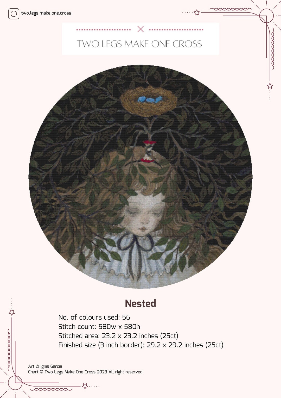 Nested Licenced Cross Stitch Pattern | Bird Nest | Pattern Keeper ...