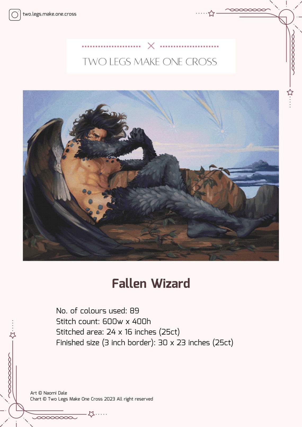 Fallen Wizard Licenced Full Coverage Cross Stitch Pattern Pattern ...