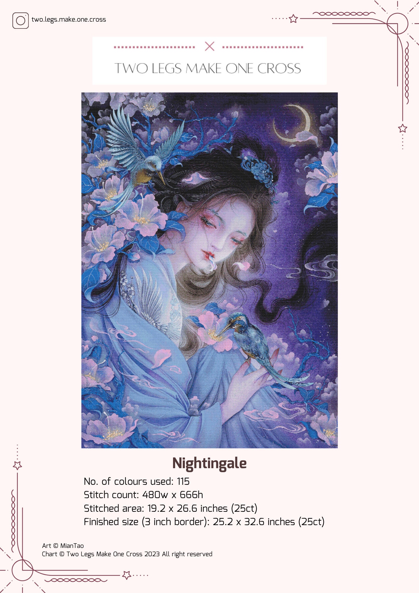 Nightingale Licenced Cross Stitch Pattern | Geisha | Pattern Keeper ...