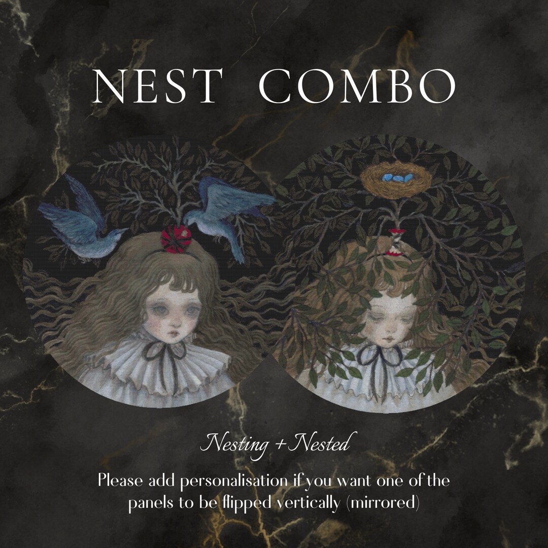 Nest Combo | Nesting + Nested Licenced Cross Stitch Pattern | Bird Nest ...