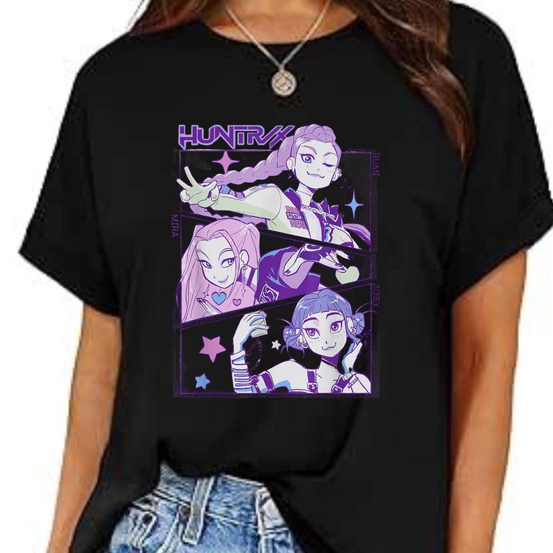 Kpop Huntrix Shirt | Demon Hunters Fan Art Tee | Korean Pop Merch ...