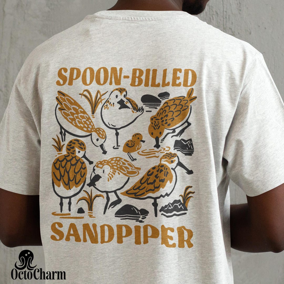 Spoonie Bird T Shirt Birdwatcher T Shirt Spoon Billed Sandpiper Nature ...