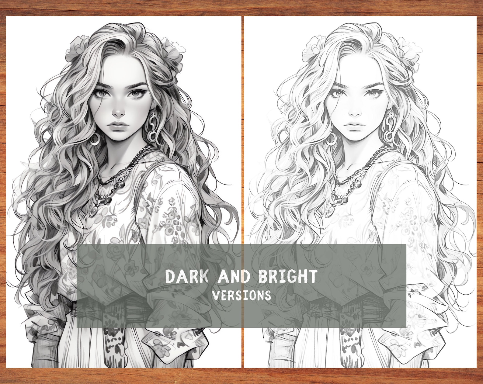 30 Bohemian Style Digital Coloring Book Fashion Girls Coloring Pages ...